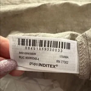 Zara | Tops | Zara Linen Vneck Top In Light Gray | Poshmark